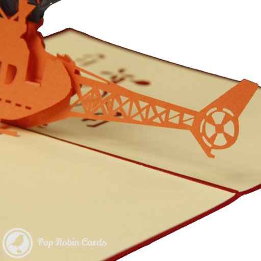 Helicopter Handmade 3D Pop-Up Card | Pop Robin Cards UK