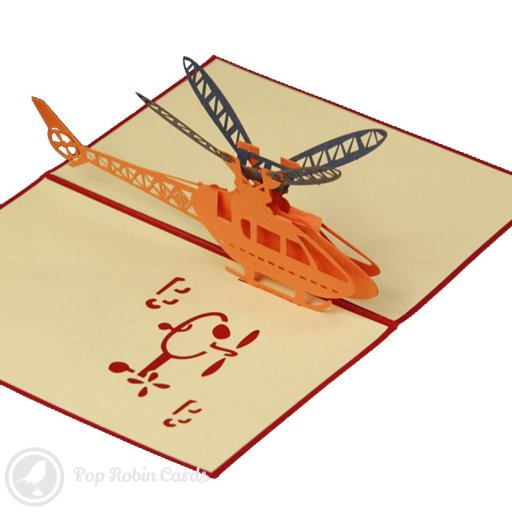 Helicopter Handmade 3D Pop-Up Card | Pop Robin Cards UK