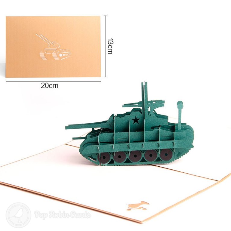 Army Tank Handmade 3D Pop-Up Card | Pop Robin Cards UK