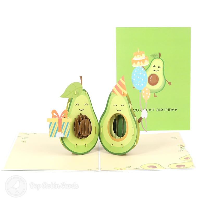 Avo Great Birthday Avocados Handmade 3D Pop Up Greeting Card