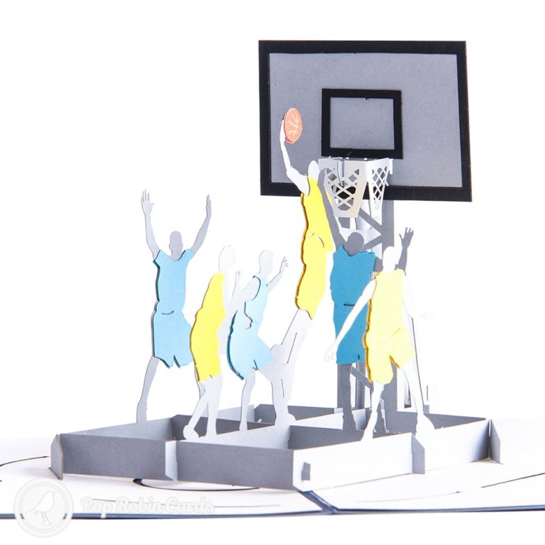 Basketball Players Handmade 3D Pop-Up Card