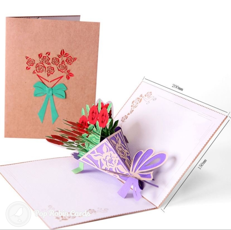 Pop Up Flower Cards | 3D Pop Up Cards | Pop Robin Cards UK