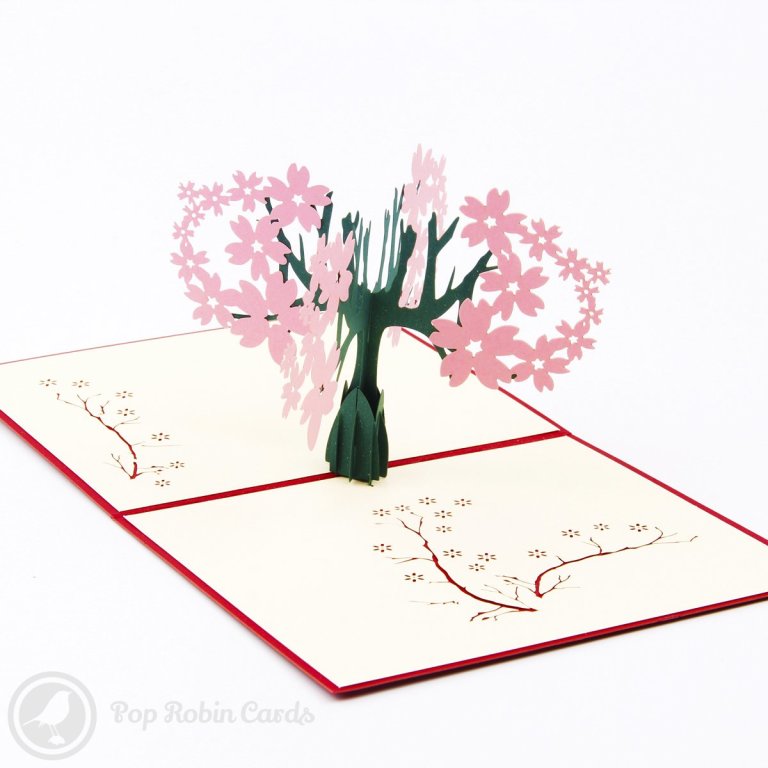 Cherry Tree In Blossom Handmade 3D Pop-Up Card