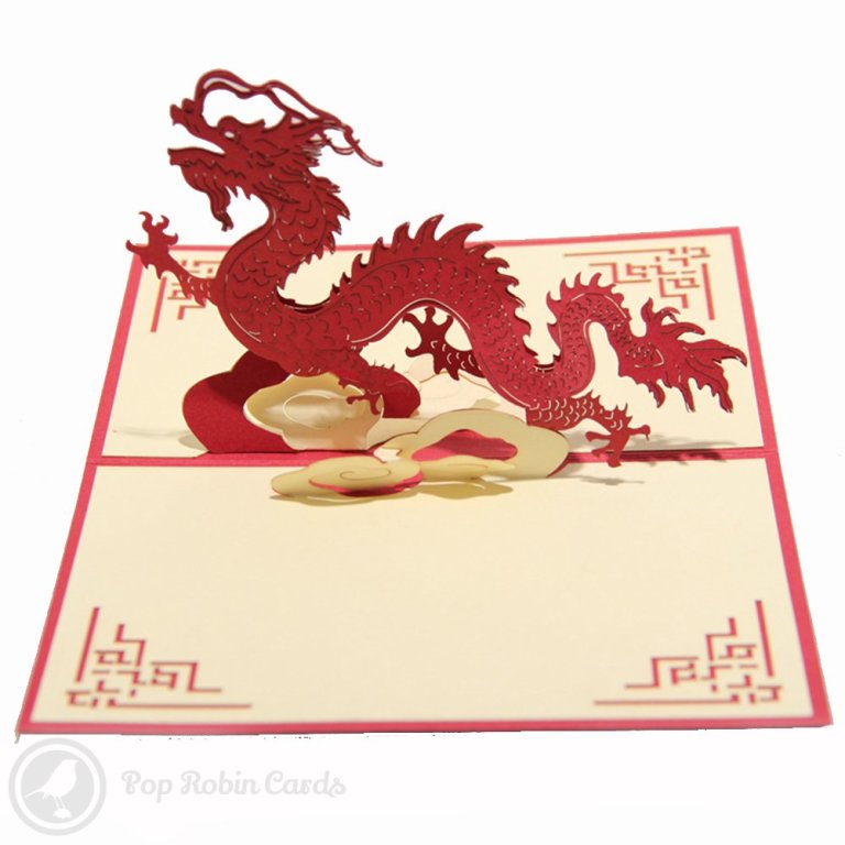 Chinese Dragon Handmade 3D Pop-Up Card | Pop Robin Cards UK