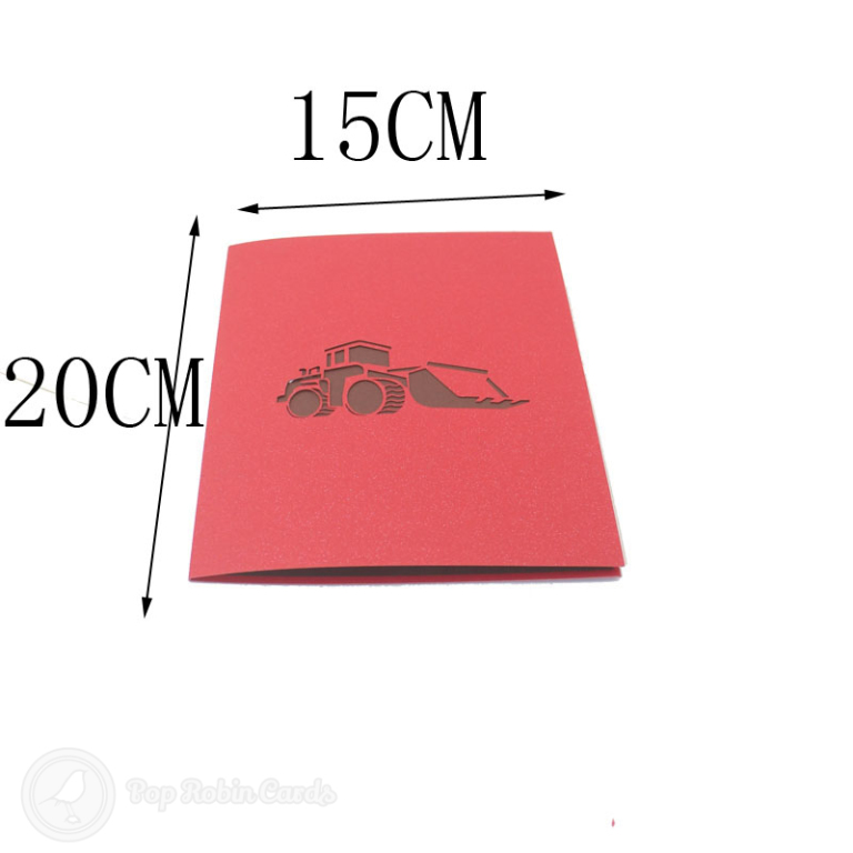 Big Yellow Digger Handmade Pop Up Card | Pop Robin Cards UK