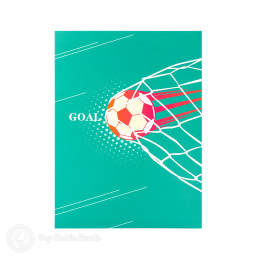 Football Teams Striker Goal Handmade 3D Pop Up Greeting Card