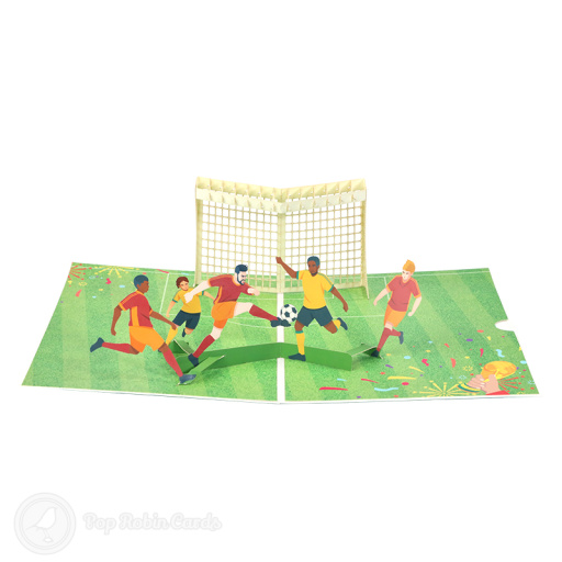 Football Teams Striker Goal Handmade 3D Pop Up Greeting Card