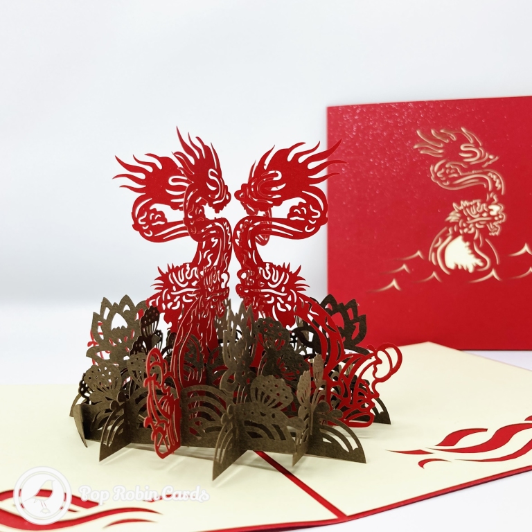 Chinese Dragon Handmade 3D Pop-Up Card | Pop Robin Cards UK