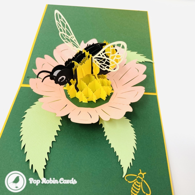 Honey Bee Collecting Pollen 3D Handmade Pop Up Card