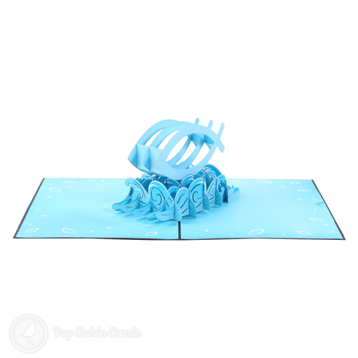 Ichthys Symbol Christian Fish Handmade 3D Greeting Card