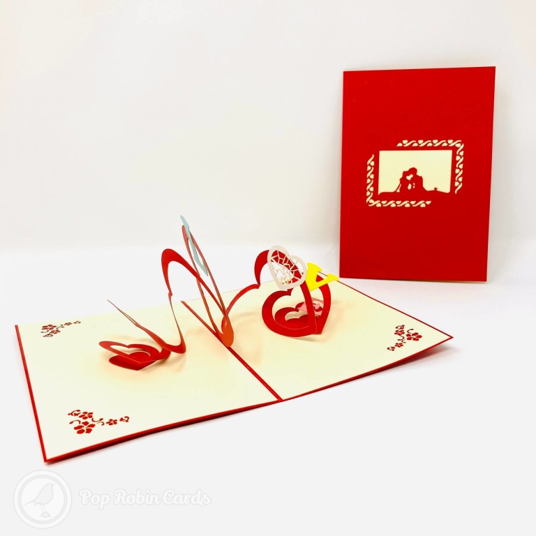 Love Spiral 3D Handmade Pop Up Card | Pop Robin Cards UK