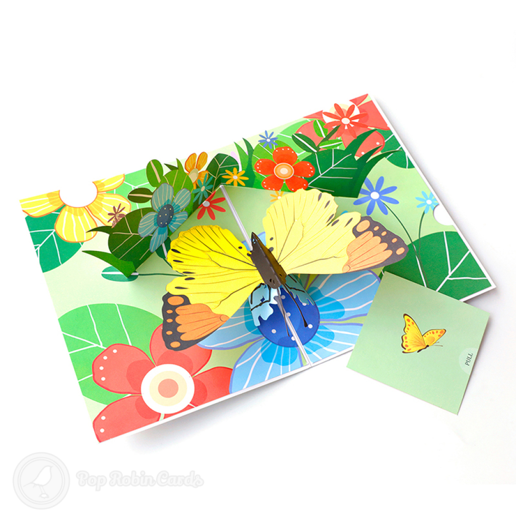 Monarch Butterfly In Meadow Handmade 3D Pop-Up Card