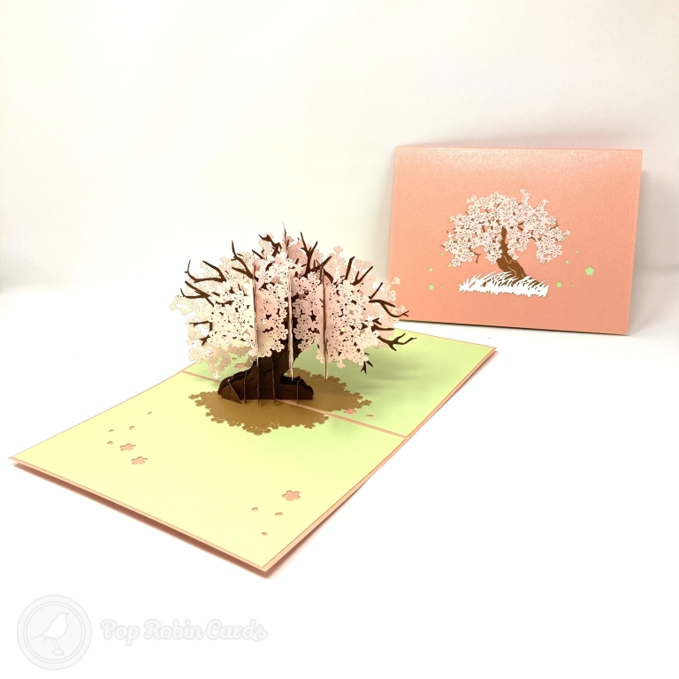 Shade Of An Old Cherry Blossom Tree 3D Pop Up Card