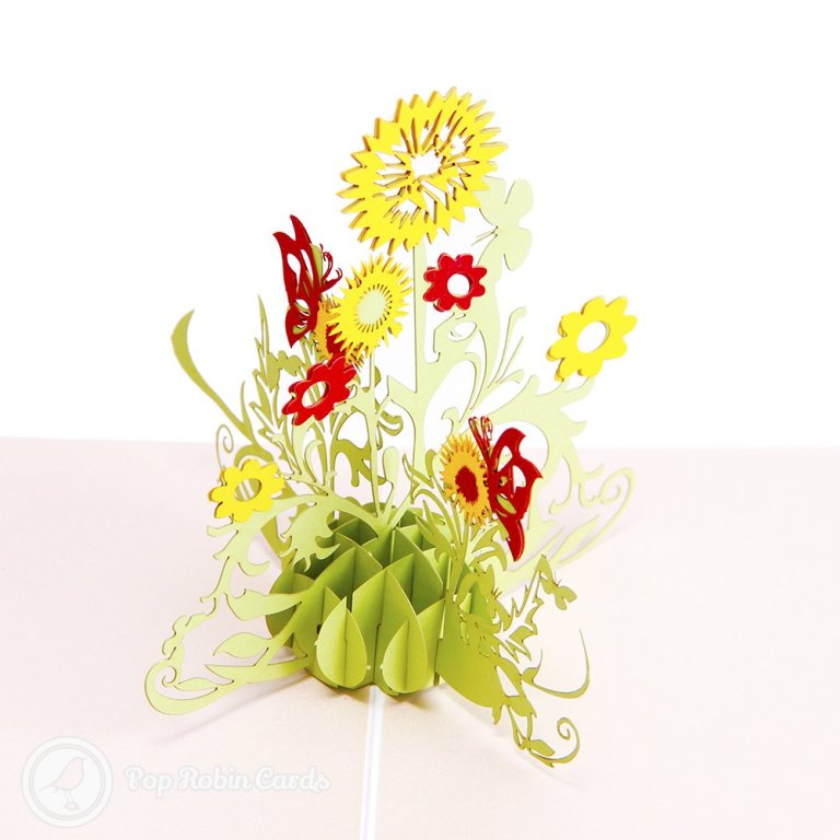 Pop Up Flower Cards | 3D Pop Up Cards | Pop Robin Cards UK