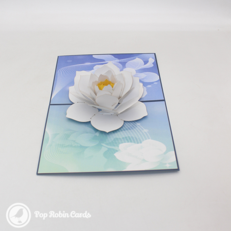 White Lotus On Pool 3D Greetings Card | 3D Pop Up Cards
